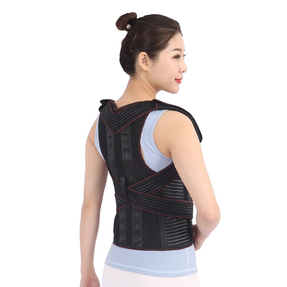 Back brace waist protection strap chest lumbar sacrum orthosis kyphosi ...